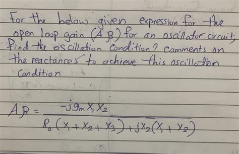 Solved For The Below Given Expression For The Open Loop Gain Chegg
