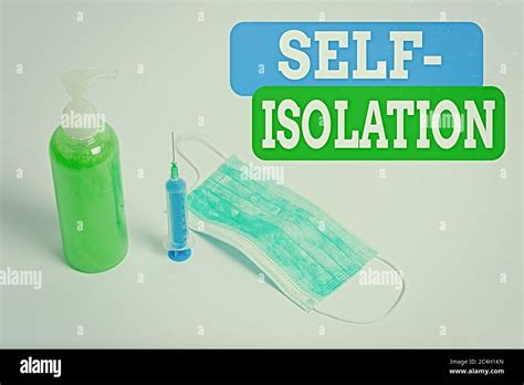 Writing Note Showing Self Isolation Business Concept For Promoting Infection Control By