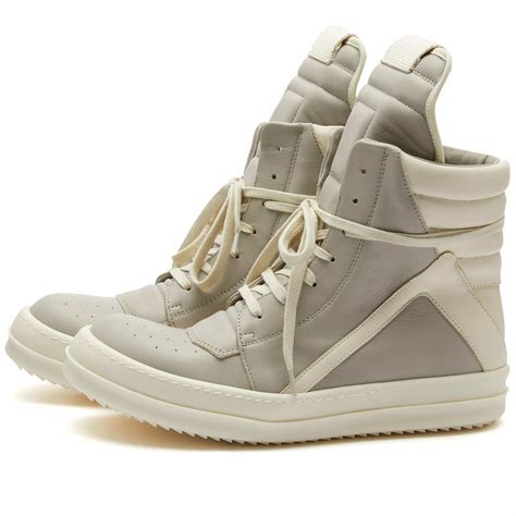 Rick Owens Womens Geobasket Sneakers In Pearl Rick Owens