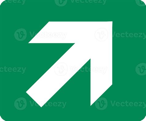 Top Right Arrow Direction Signs Green Exit Emergency Icon PNG