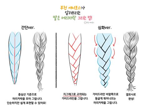 🍑부천 애니포스 봇💕 경기예고 9명세종대 전원 합격 On Twitter 🍑부천 애니포스가 알려드리는 두 가지 스타일로 연습을 한 뒤 순서대로 땋은 머리를 함께 그려