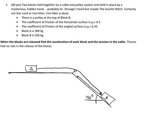 Solved 2 40 Pts Block A Is 5 Kg And Block B Is 8 Kg During Chegg Com