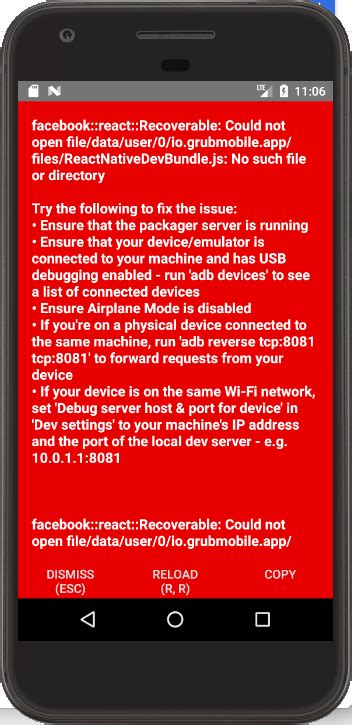 development debug build crashes on android after downloading update · issue 1272 · microsoft