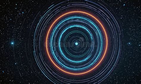 Digital Circular Pattern With Concentric Circles Varying Sizes Transitioning From Blue To