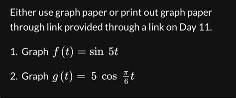Solved Either Use Graph Paper Or Print Out Graph Paper