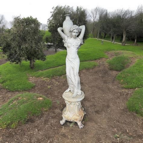 Vintage Marble Alabaster Composite Goddess Venus Garden Statue On