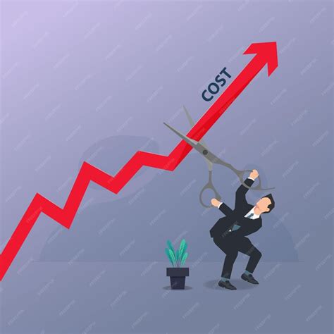 Premium Vector Businessman Using Scissor To Cut The Rising Cost Graph Design Vector Illustration