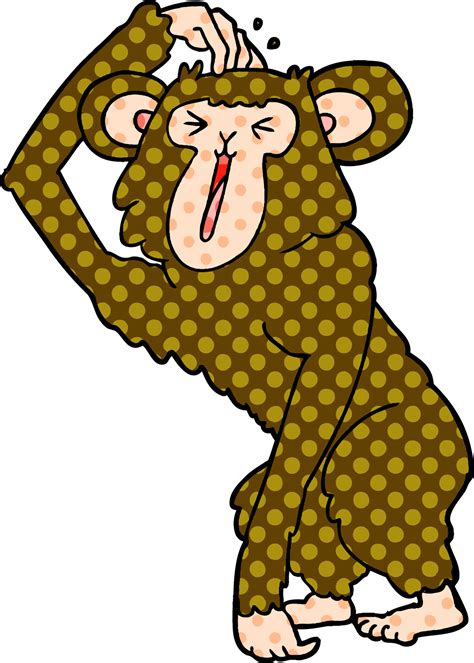 Cartoon Chimp Scratching Head 41005898 Png