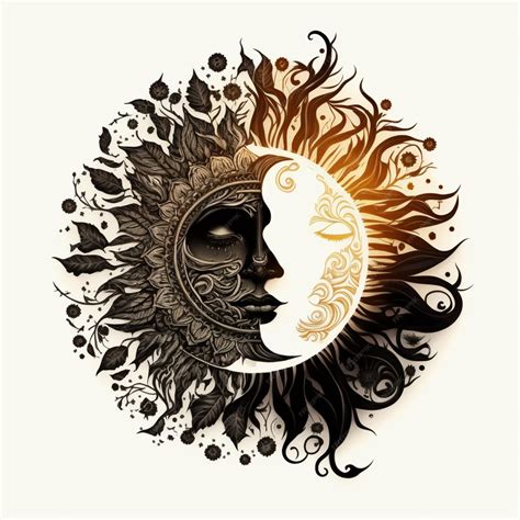 Trippy Sun And Moon Tattoos