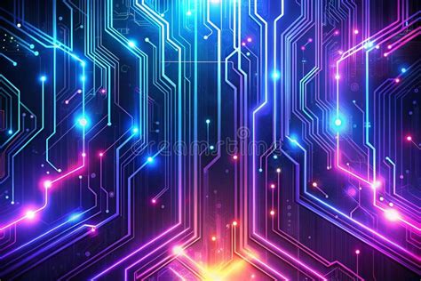 Abstract Glowing Circuit Board Pattern Stock Illustration Illustration Of Communication
