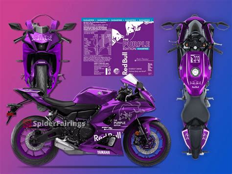 Gloss The Purple Edition Redbull Yamaha R7 2021 2024 Spiderfairings