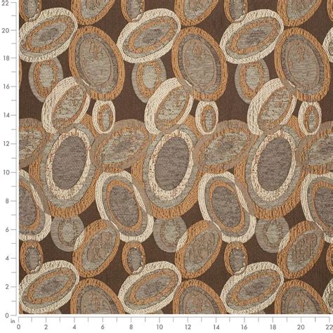 Bronze Brown Abstract Geometric Woven Patterns Upholstery Fabric By The