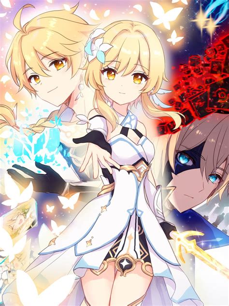Aether Genshin Impact Lumine Genshin Impact 1girl Long Hair