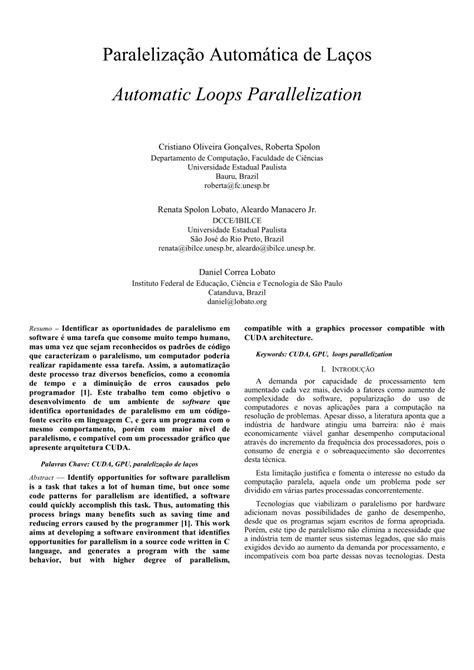 Pdf Automatic Loops Parallelization