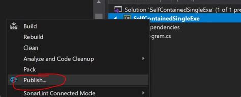 Create Self Contained Single Executable Exe In Net Core