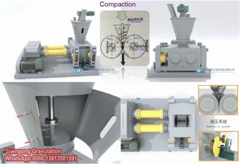 Auger Feeding Double Roller Hydraulic Compacting Maleic Anhydride Salt Compaction Machine In