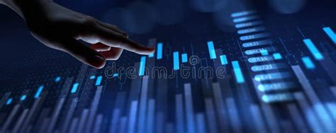 Human Interaction With Advanced Digital Financial Market Analysis And Data Visualization Stock