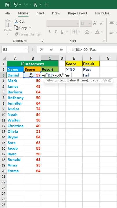 if statement in excel microsoftoffice excel spreadsheet accounting dataanalysis finance