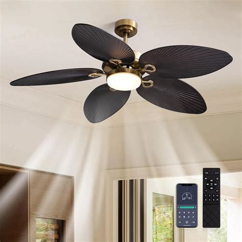 Moooniche 52 Inch Tropical Ceiling Fan With Led Light And Remote Controlindoor Outdoor Palm