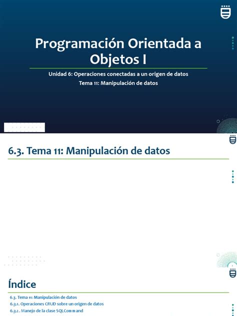 Ppt 2022 03 U06 T11 Programación Orientada A Objetos I 1892 Pdf Sql Servidor Sql De
