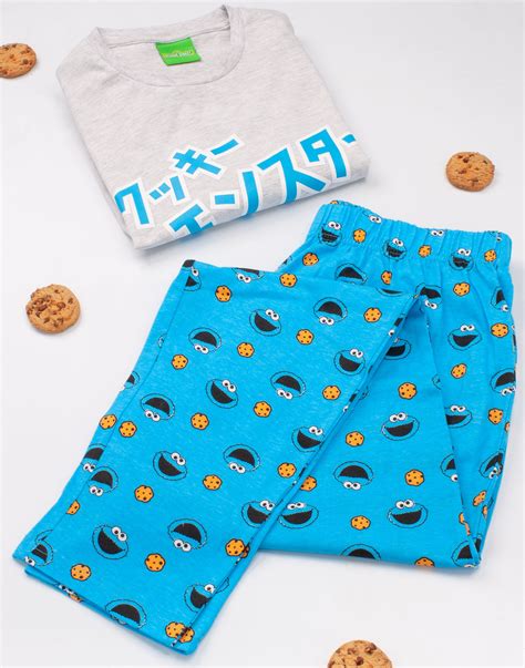 Sesame Street Cookie Monster Mens Pyjama Set — Vanilla Underground