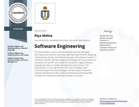 Riya Mehta On Linkedin Softwareengineering Coursera