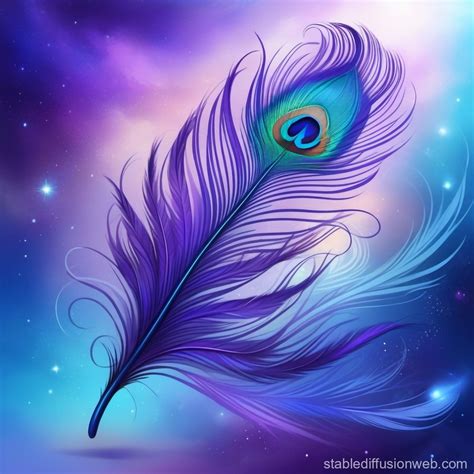 Violet And Blue Peacock Feather String Art Stable Diffusion Online