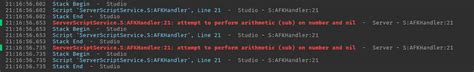Attempt To Perform Arithmetic Sub On Number And Table Scripting Support Developer Forum