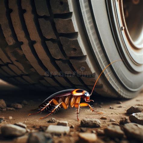 Cockroach Running Under The Wheel Of A Car Stock Image Image Of