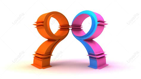 3d 渲染描繪白色背景下男性同性夥伴關係的同性戀性別符號 渲染 背景 3d渲染 背景 符號 背景圖片素材，渲染 3d 3d渲染高清