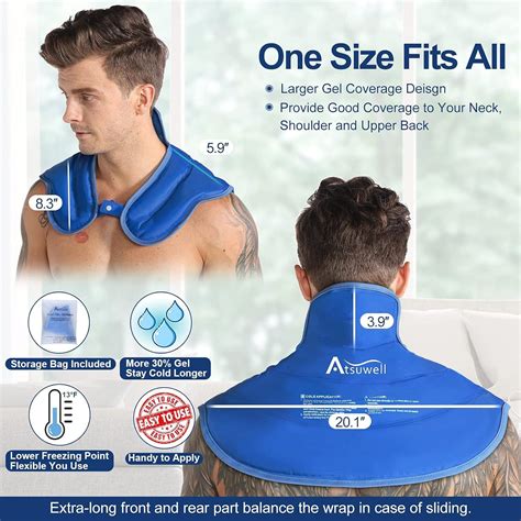 Atsuwell Large Ice Pack For Neck And Shoulders Cold Compress Therapy