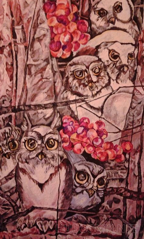 Картина совы день Размеры 46x70 Год 2017 Цена 8000 рублей Художник Тимакова Татьяна