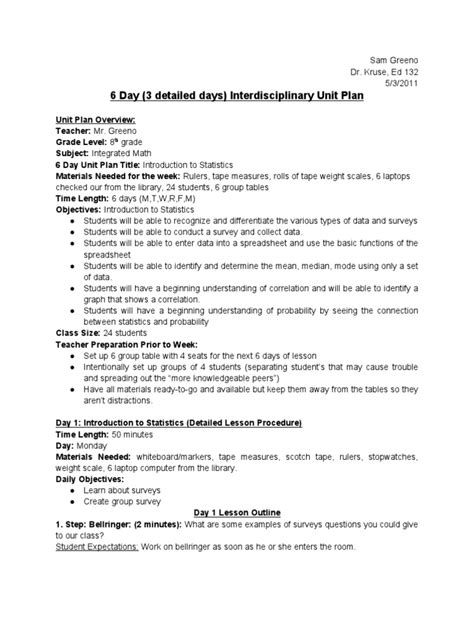 Interdisciplinary Unit Plan Download Free Pdf Educational