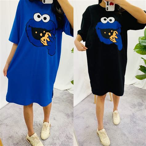 엘모 롱원피스반팔롱원피스홈웨어파자마루즈핏박시핏나염드레스롱티이지웨어파랑색잠옷박스핏프린트파자마파티긴