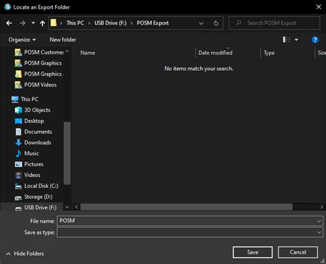 Export To Drive And Export To Folder POSM Quick Start Guide