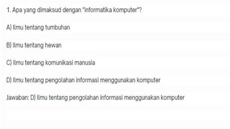 30 Soal And Kunci Jawaban Informatika Kelas 10 Sma Ma Apa Yang Dimakud Dengan Algoritma