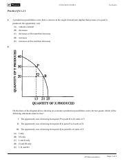 APMacro Pdf AP MACROECONOMICS Test Booklet Practice Q S 1 2 1 1 A Production Possibilities