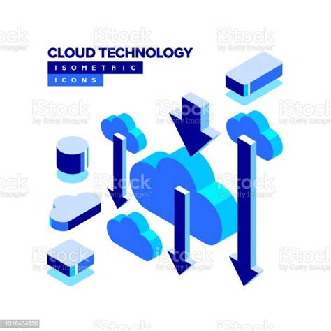 클라우드 기술 아이소메트릭 웹 배너 개념 및 3차원 디자인 3차원 형태에 대한 스톡 벡터 아트 및 기타 이미지 3차원 형태 Cpu 네트워크 보안 Istock