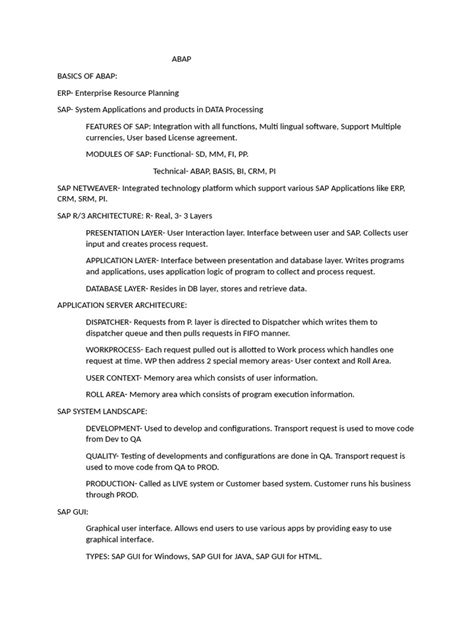 Abap Important All Data Infor Pdf Databases Control Flow
