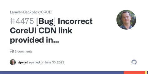 Bug Incorrect Coreui Cdn Link Provided In Configbackpackbasephp · Issue 4475 · Laravel