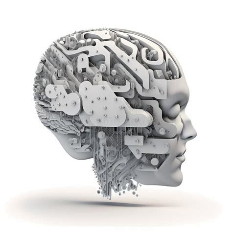 High Tech Brain Head Robot Generative Ai Stock Illustration Illustration Of Science Person