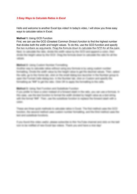 Solution 3 Easy Ways To Calculate Ratios In Excel Studypool