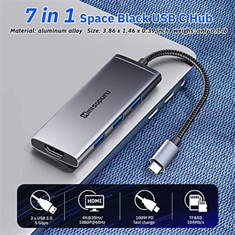 Dropship Minisopuru Usb C Hub 4k Type C To Hdmi Multiport Usb 3 0 Pd 100w Sd Tf Adapter For
