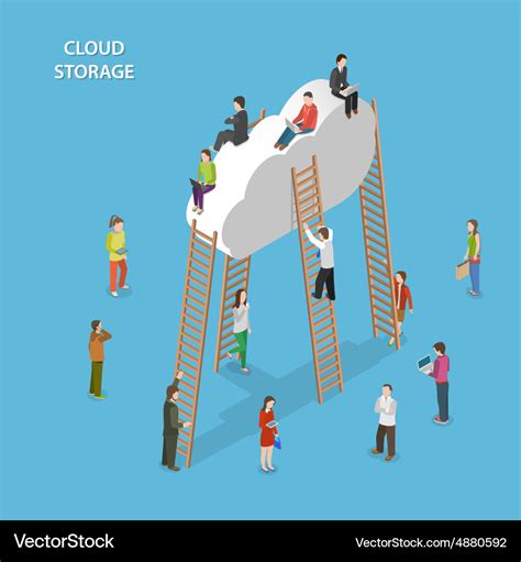 Cloud Storage Isometric Concept Royalty Free Vector Image