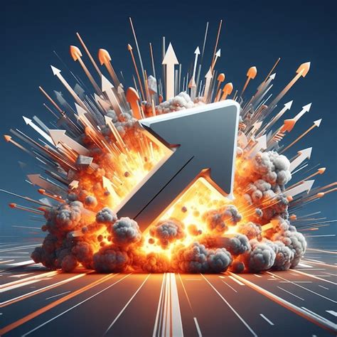 Premium Ai Image Explosion Simulation With Arrow Sign Original 3d Rendering Illustration