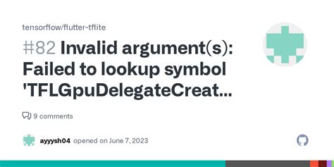 Invalid Arguments Failed To Lookup Symbol Tflgpudelegatecreate