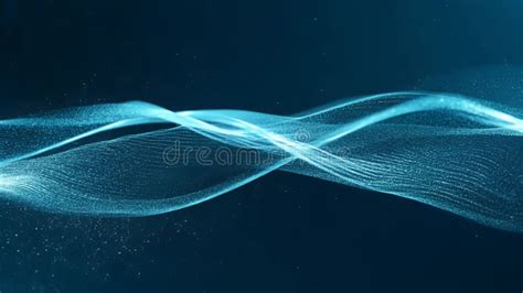 Glowing Blue Wave Like Structure Flowing Smoothly In A Dark Space Stock Footage Video Of