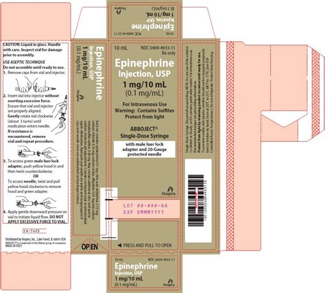 Epinephrine Injection Package Insert Prescribing Info Epinephrine Injection Package Insert Prescribing Info