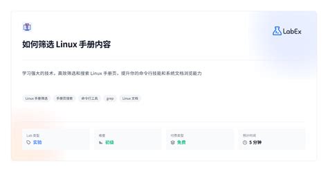 如何筛选 linux 手册内容 labex