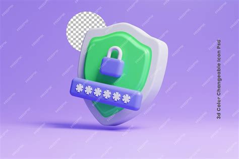 Premium Psd 3d Shield Protection Icon Or 3d Account Password Protection Concept Icon Or User